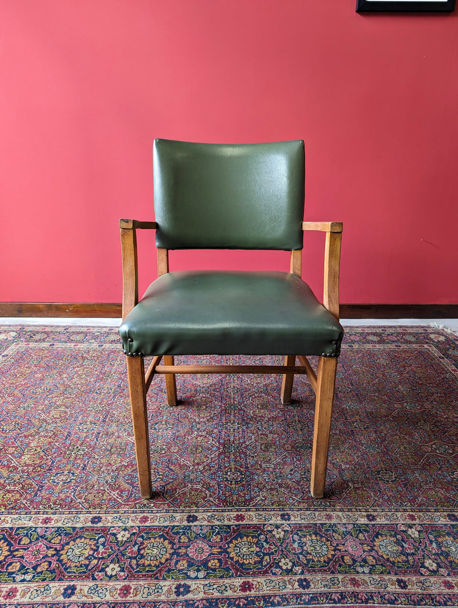 Mid Century Light Oak Upholstered Office Chair / Desk Chair – Founders ...