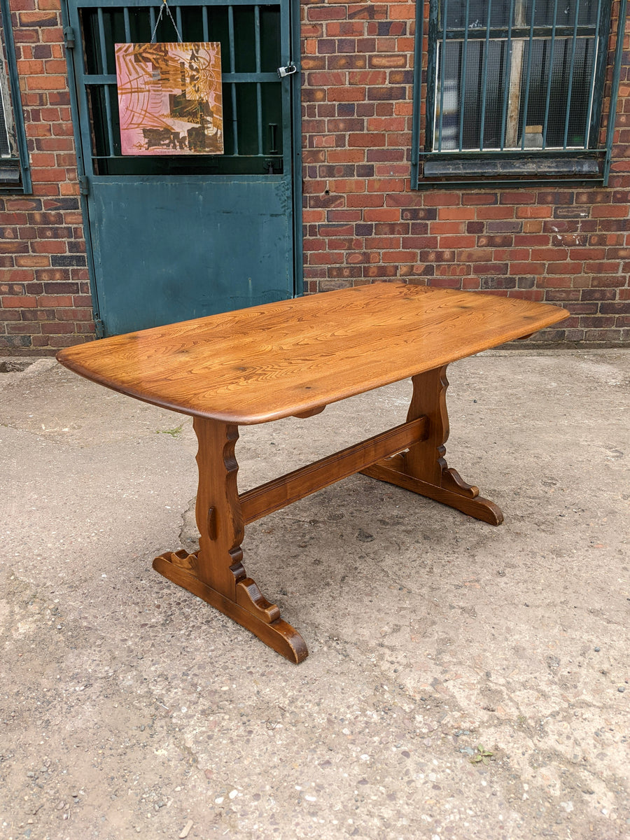 Mid Century Ercol Old Colonial Refectory Dining Table – Founders Antiques