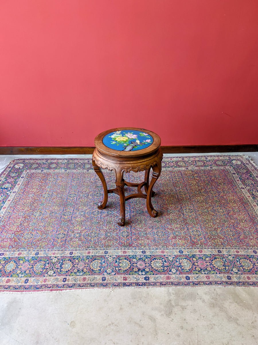 Mid 20th Century Chinese Hardwood Cloisonne Top Plant Stand / Side Tab ...