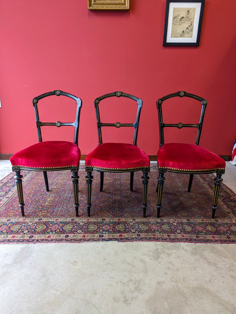 Set of Three Victorian Aesthetic Movement Parlour Chairs – Founders ...